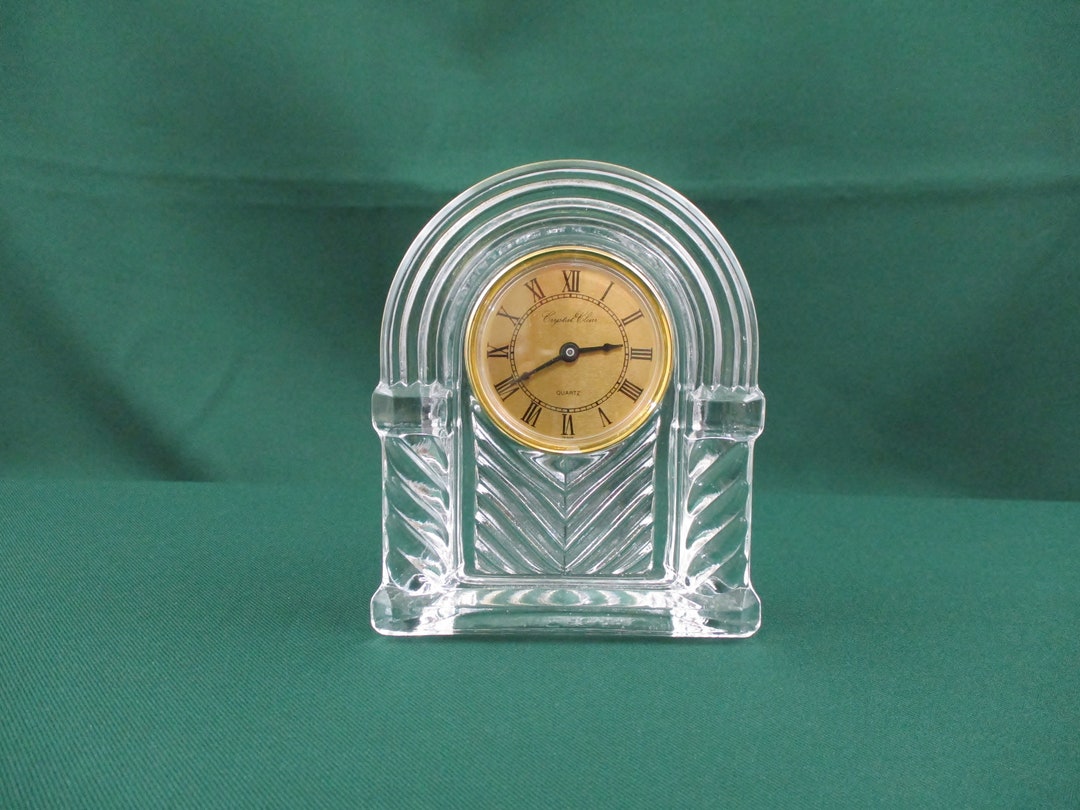 Crystal Vanity Clock Arch Shape With Columns Clock Works - Etsy
