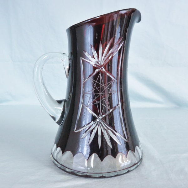 Bohemian Glass Pitcher - Etsy