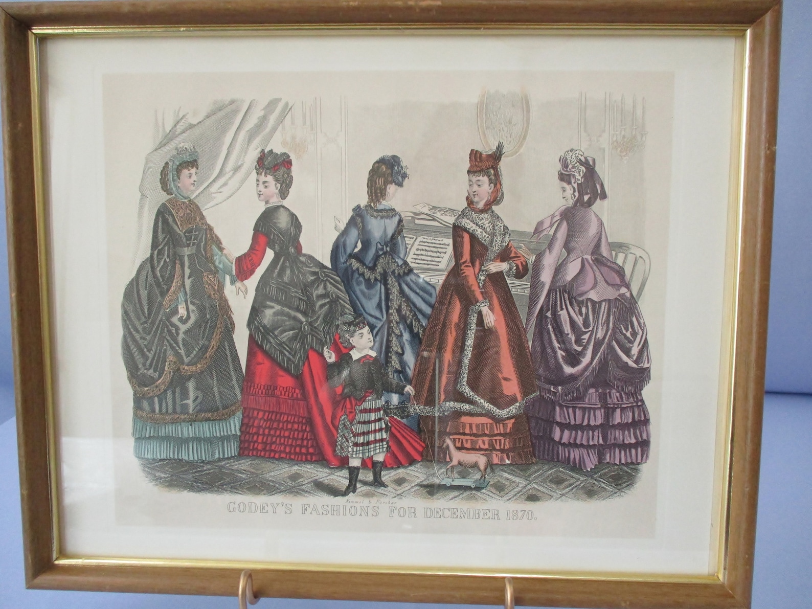 Vintage Framed Godey's Fashions for December 1870 Print | Etsy