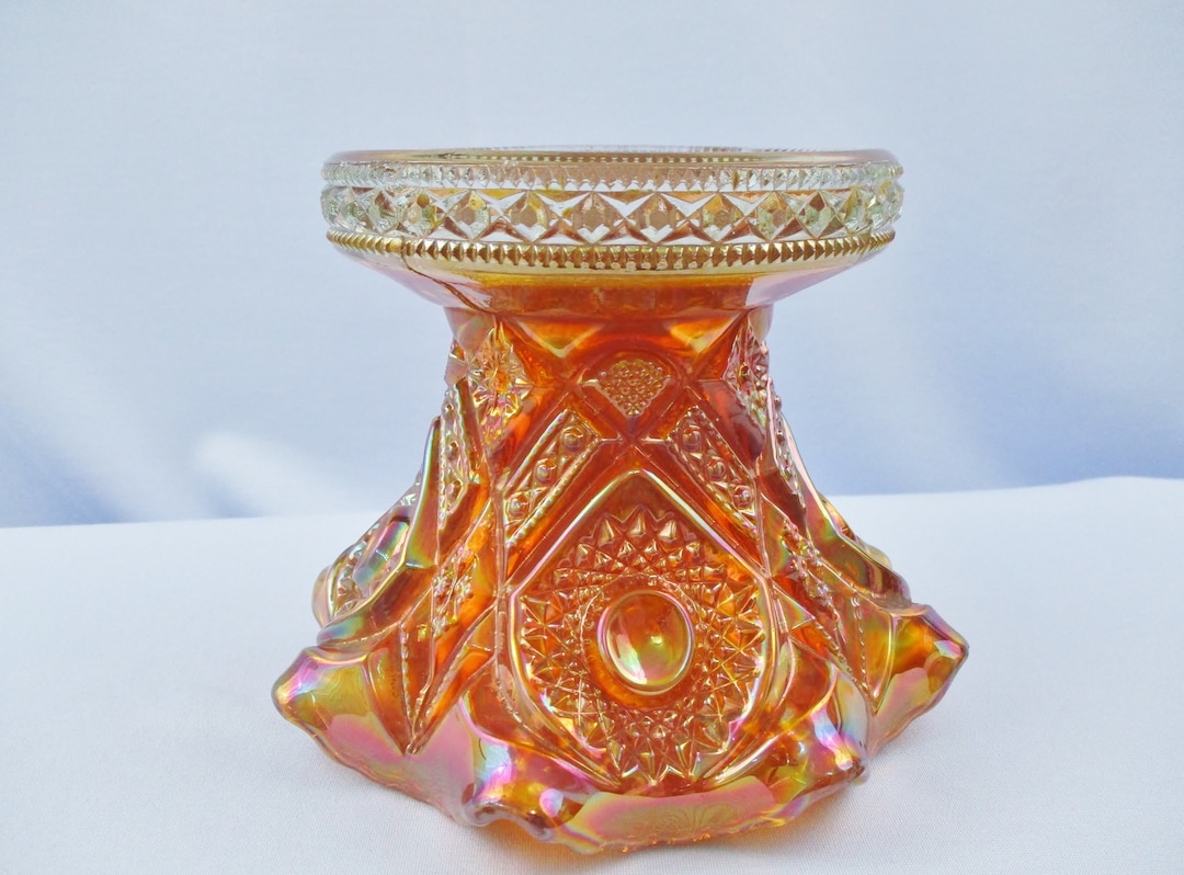 Imperial Glass Marigold Carnival Glass Punch Bowl Pedestal Base - Etsy