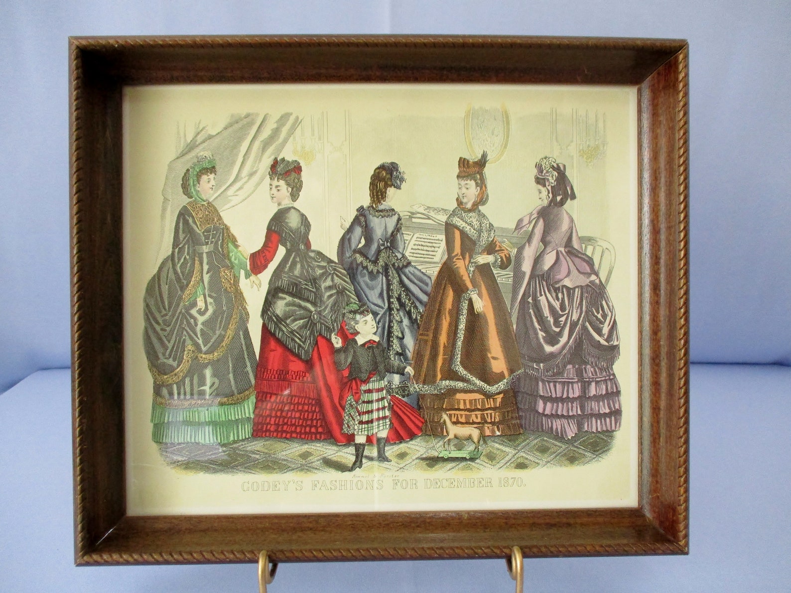 Vintage Framed Godey's Fashions for December 1870 Print | Etsy