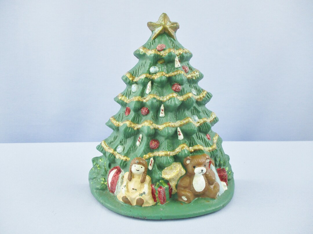 Vintage Cast Iron Door Stop Christmas Tree Decorated With Presents - Etsy