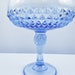 Indiana Glass Large Blue Glass Compote in Diamond Point Pattern - Etsy