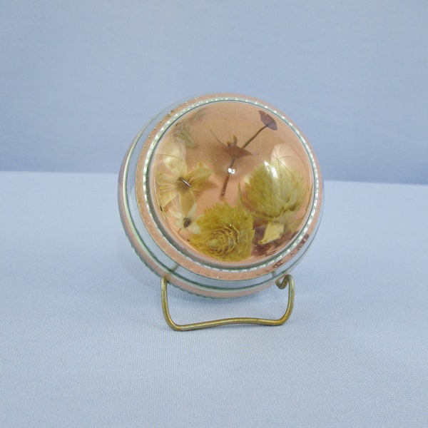 Vintage Flowers Paperweight Glass - Etsy