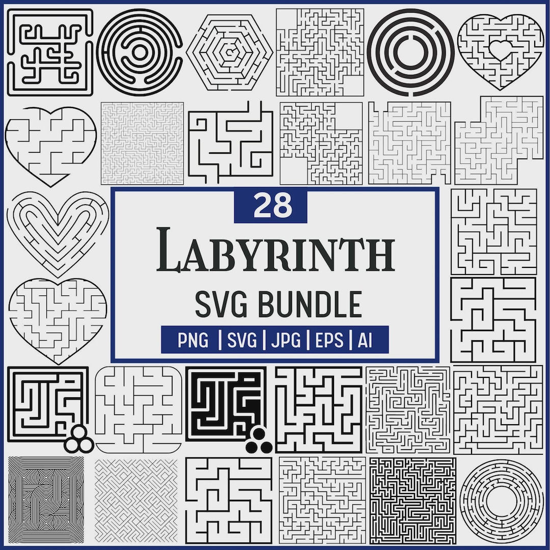 Labyrinth SVG Bundle, Maze Png Bundle, Labyrinth Clipart, Maze Svg ...