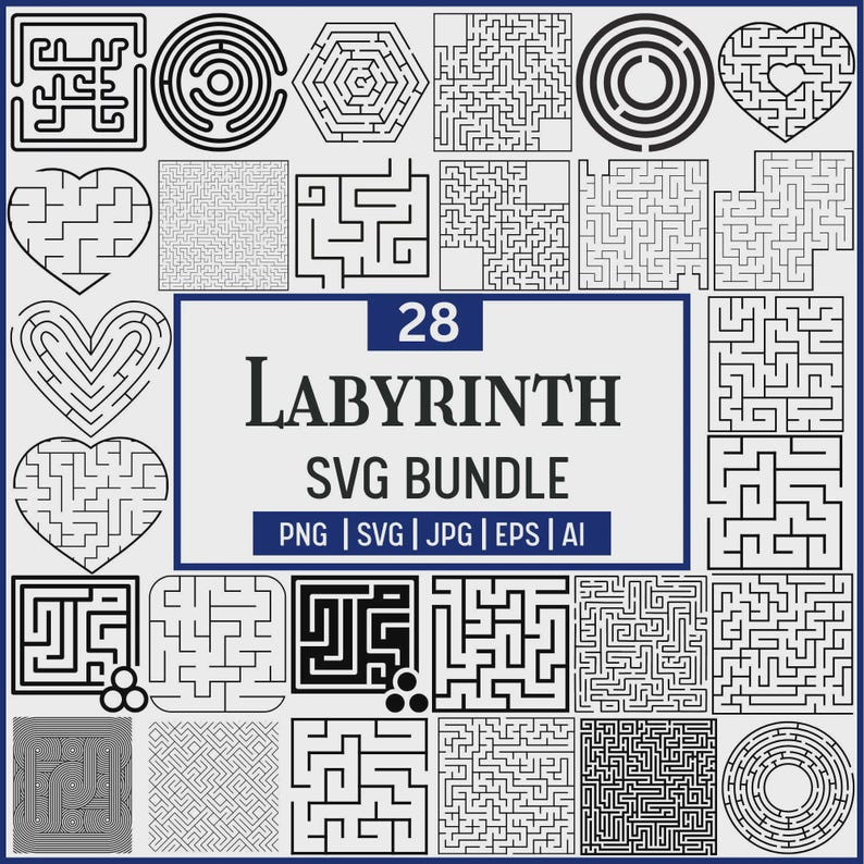 Labyrinth SVG Bundle, Maze Png Bundle, Labyrinth Clipart, Maze Svg ...