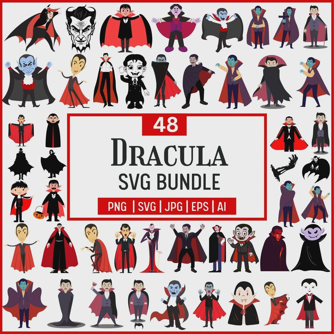 Dracula Halloween SVG Bundle: Horror Designs (instant Download) - Etsy