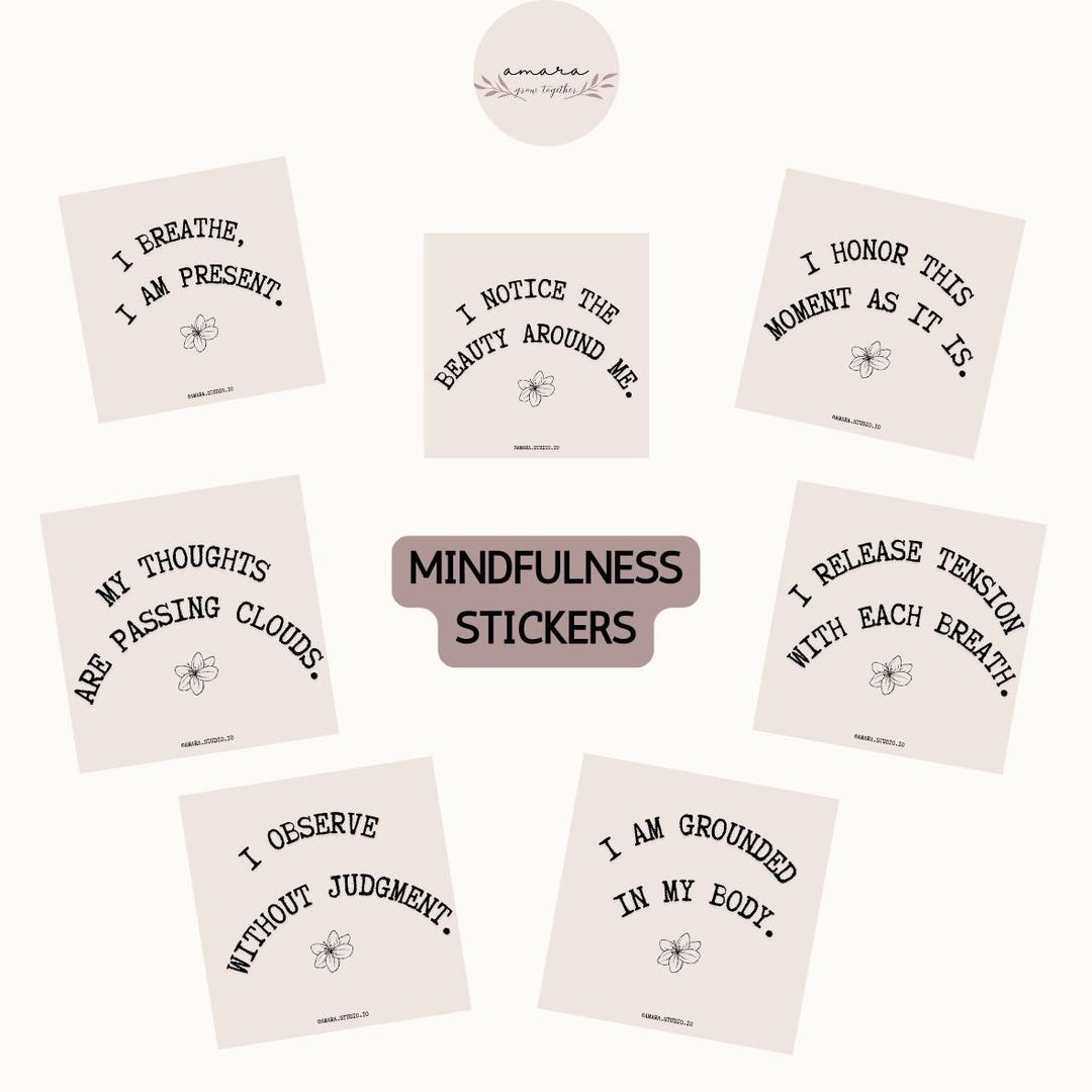 Mindfulness Stickers Pack | Positive Affirmations, Digital Planner ...