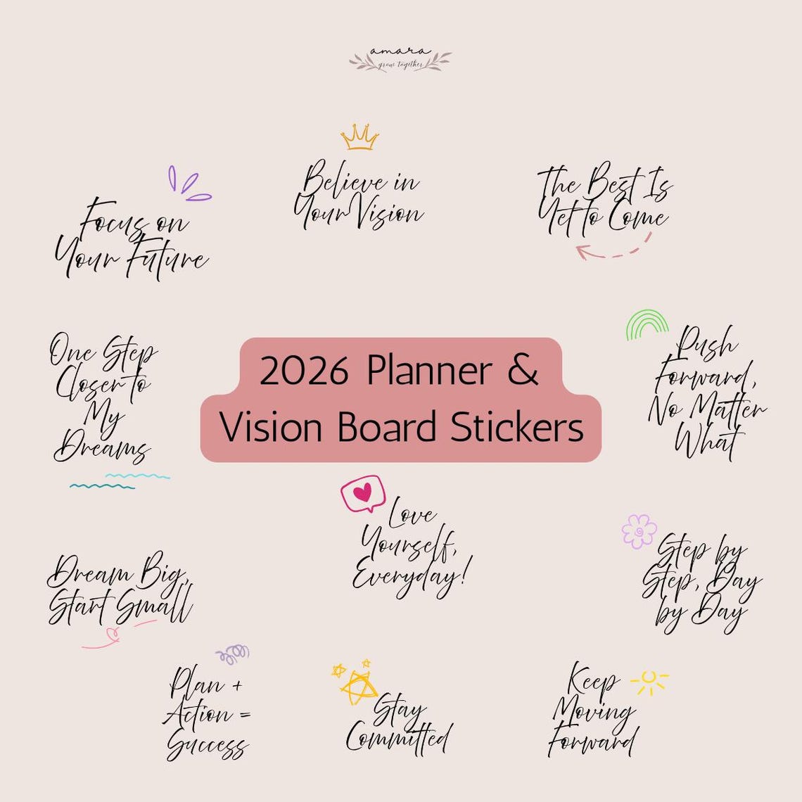 2026 Stickers Pack | Digital Planner Stickers for Goal Setting ...