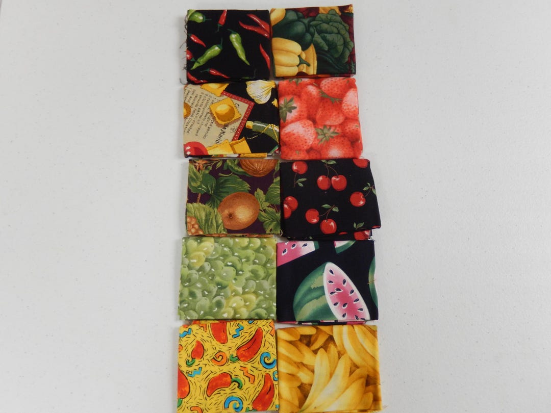 Fruit/veggie Fabric by Free Spirit & Robert Kaufman Quilting/craft 10 1 ...