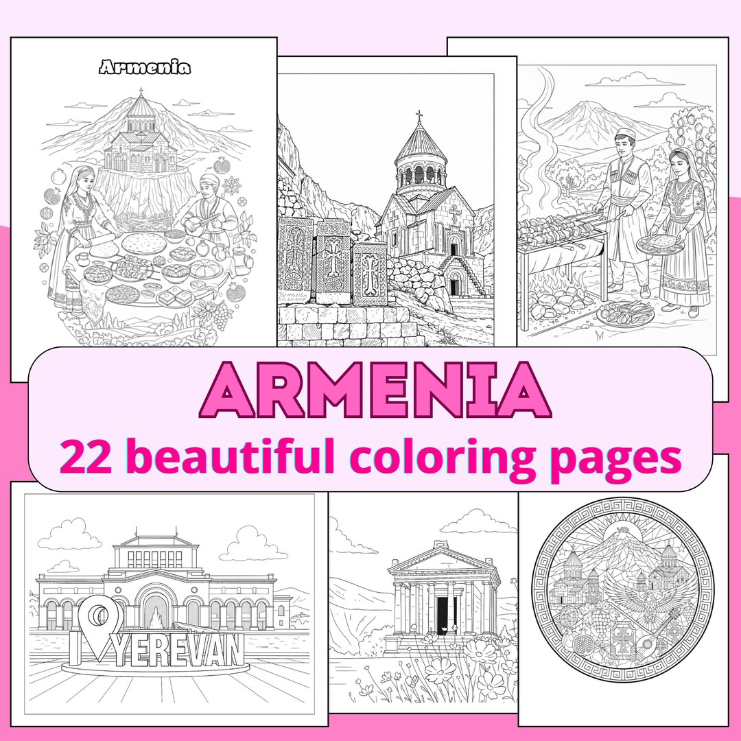 Armenia | 22 Coloring Pages | Printable Set - Etsy