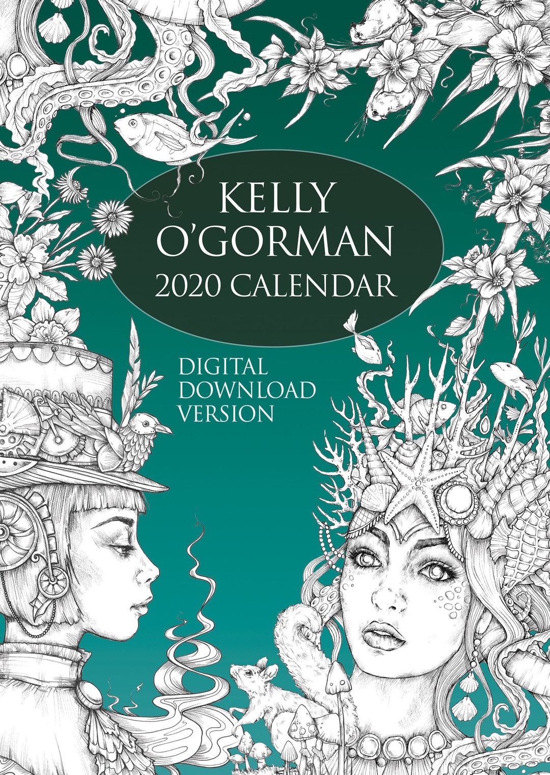 Digital Download Version - Colouring Calendar 2020 by Kelly O'gorman - Etsy