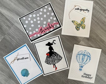 Set of 7 Assorted Greeting Cards - Etsy