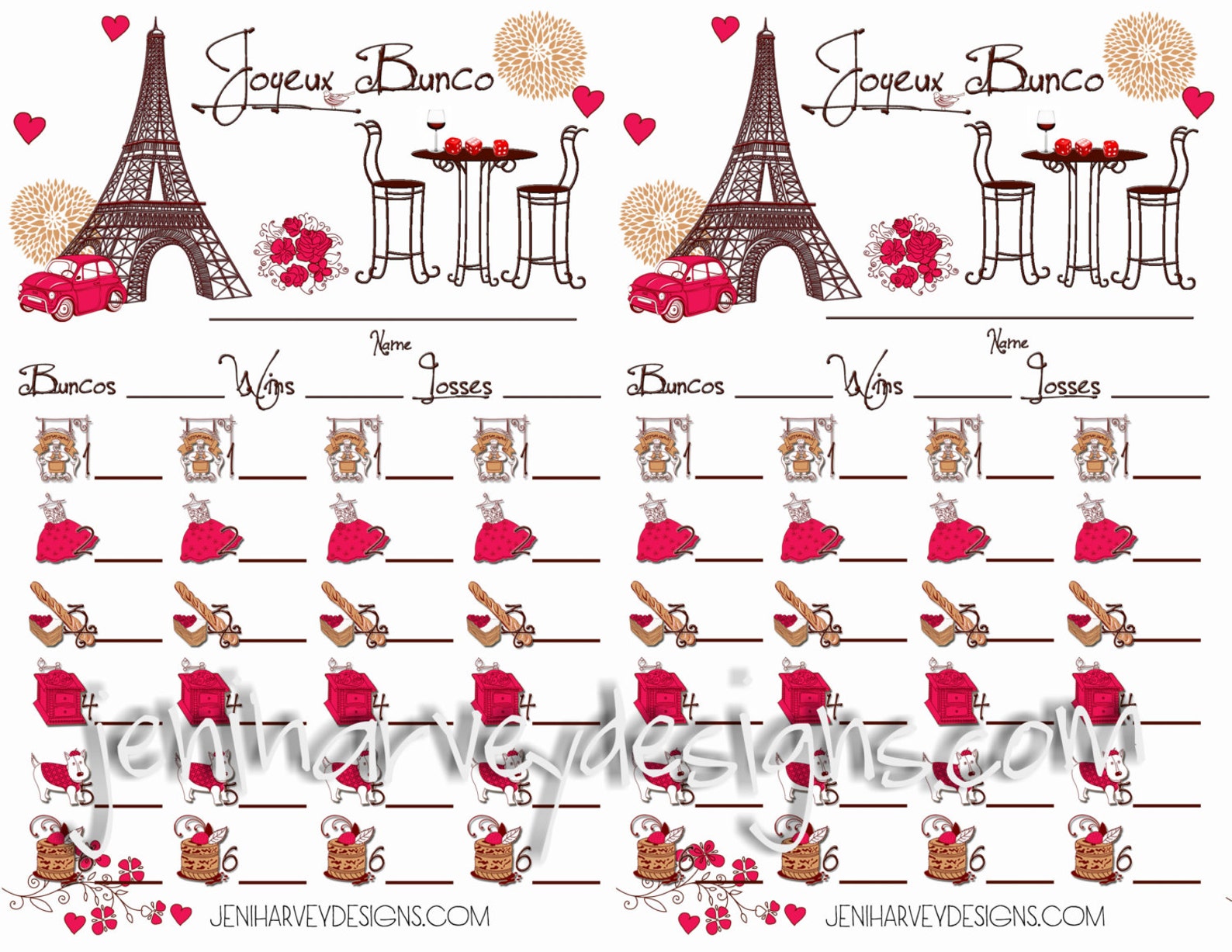 Complete Paris Bunco Set - Etsy