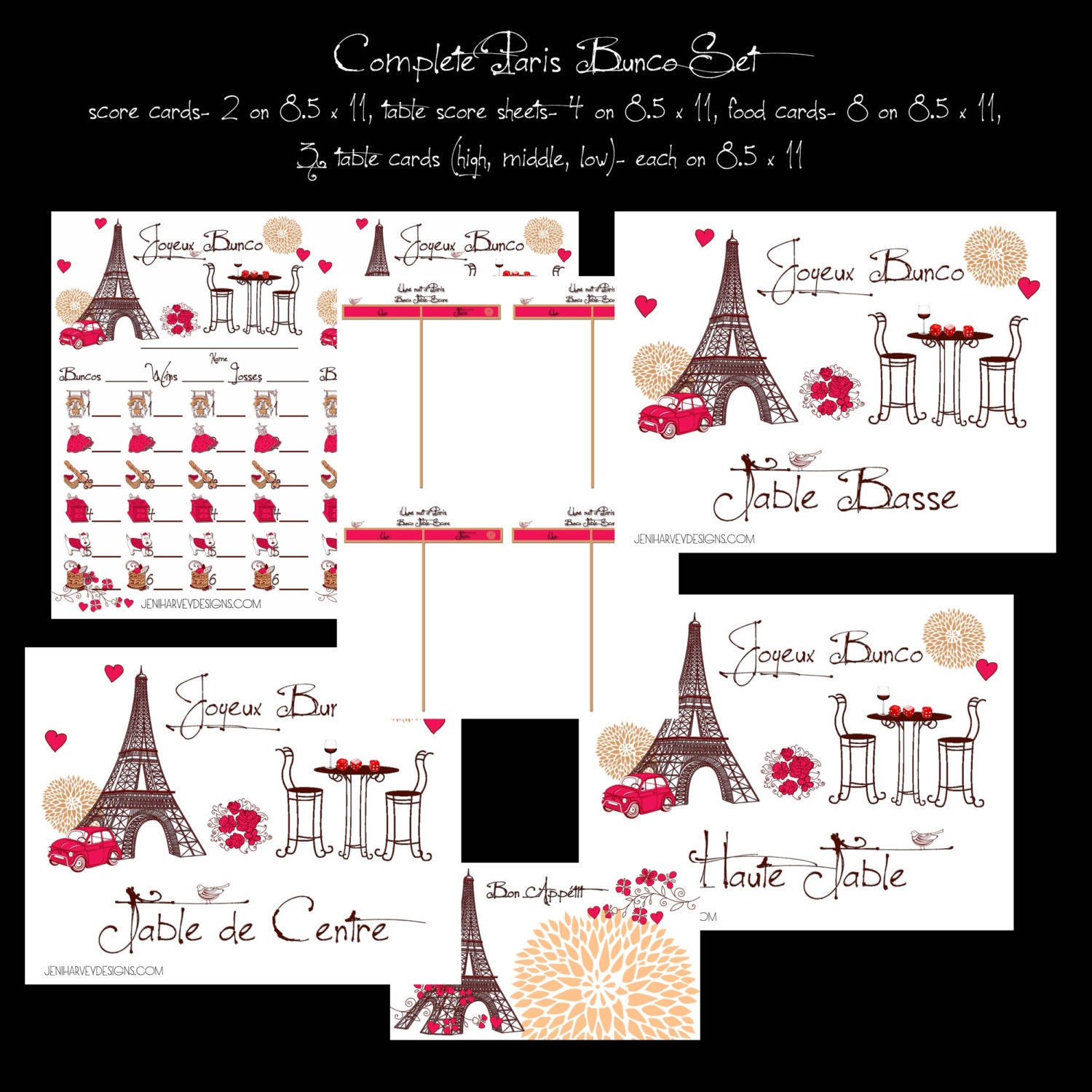 Complete Paris Bunco Set - Etsy