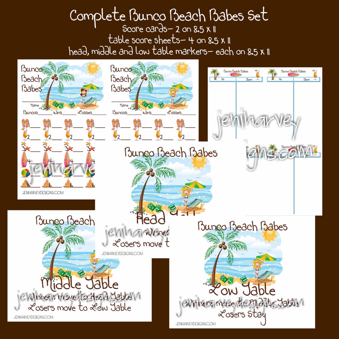 Complete Bunco Beach Babes Set - Etsy
