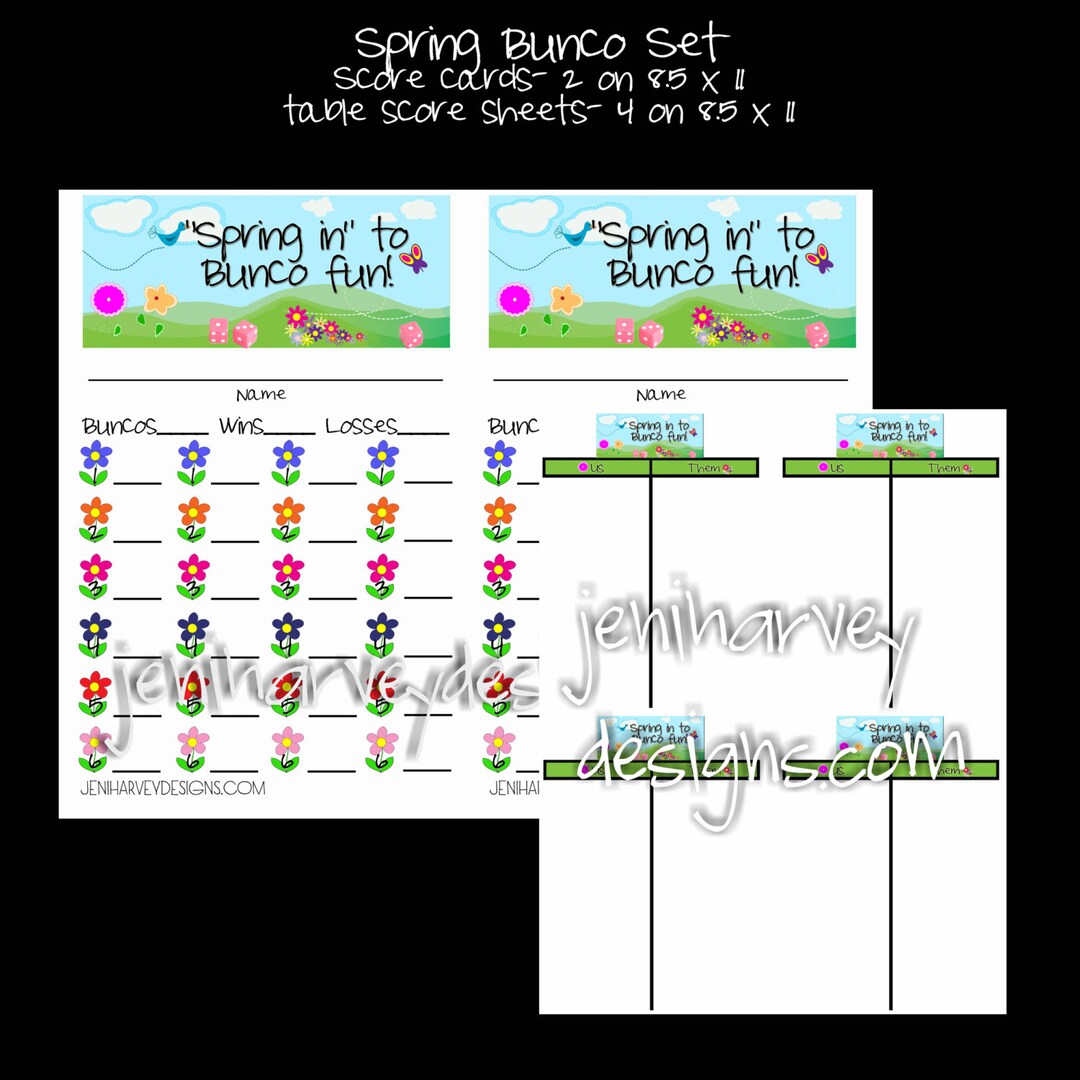 Spring Bunco Set - Etsy
