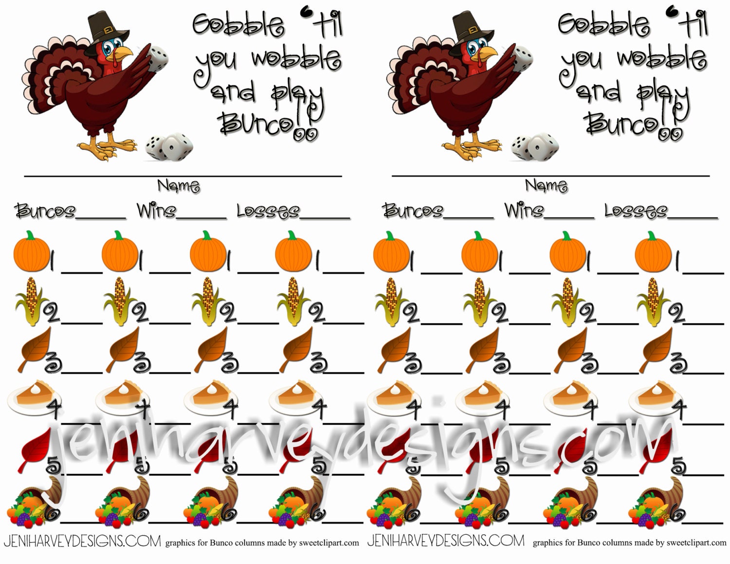 Fall/thanksgiving Complete Bunco Set - Etsy