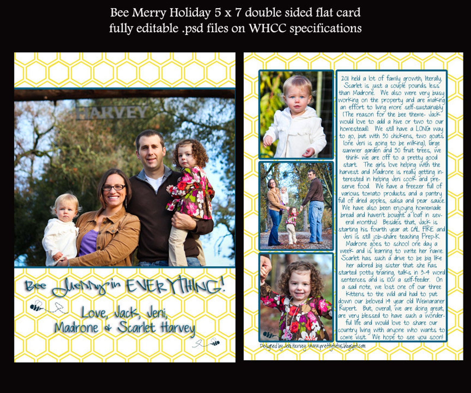 5 X 7 Bee Merry Card You Create Using Photoshop or I'll | Etsy