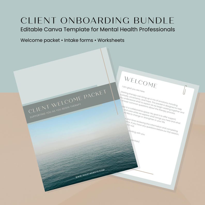 Editable Client Onboarding Bundle for Mental Health Therapists ...