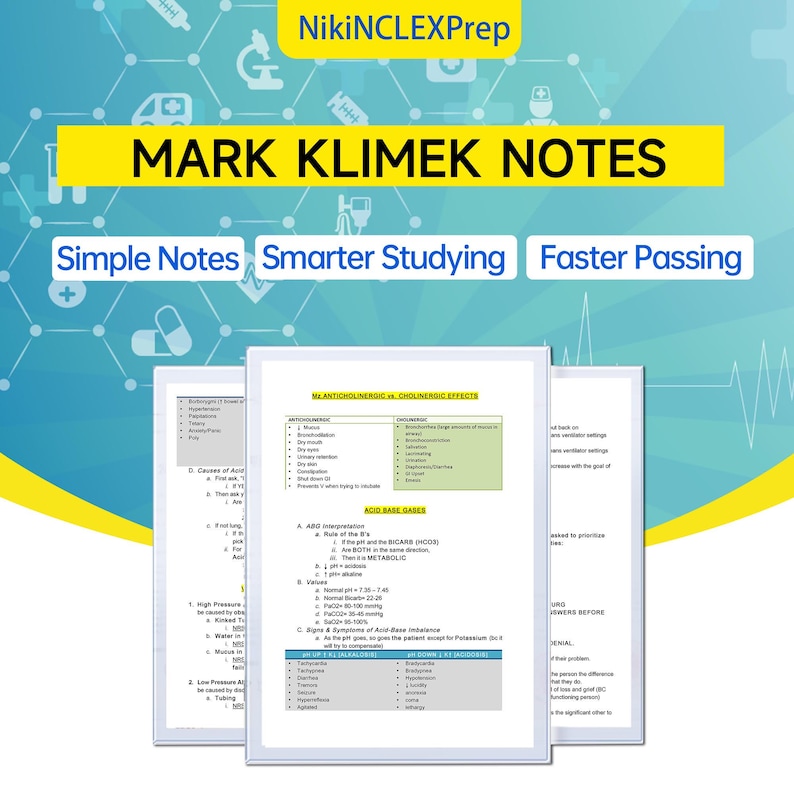 COMPLETE Nclex Study Notes for Lectures 1 - 12 (mark K) for First Pass ...