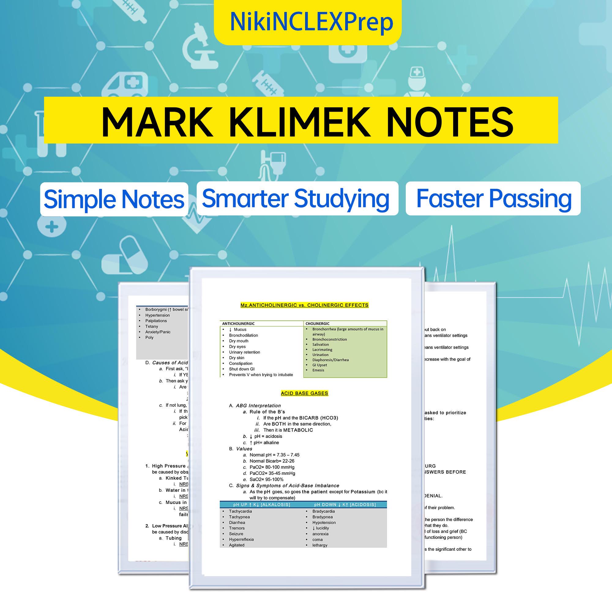 COMPLETE Nclex Study Notes for Lectures 1 - 12 (mark K) for First Pass ...