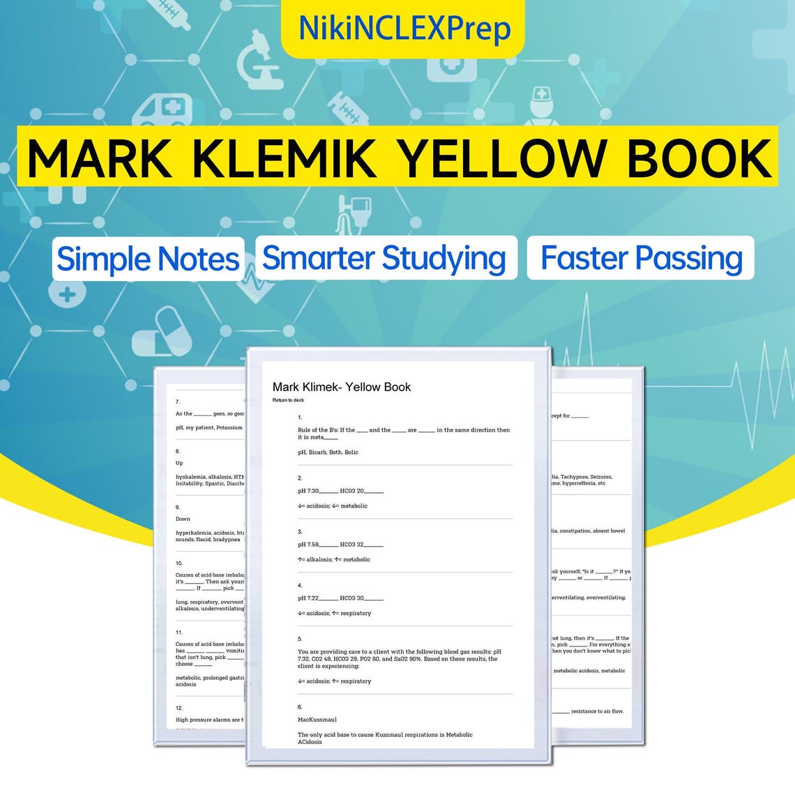 For NCLEX Preparation Yellow Book Based on Mark K Lecture Notes - Etsy