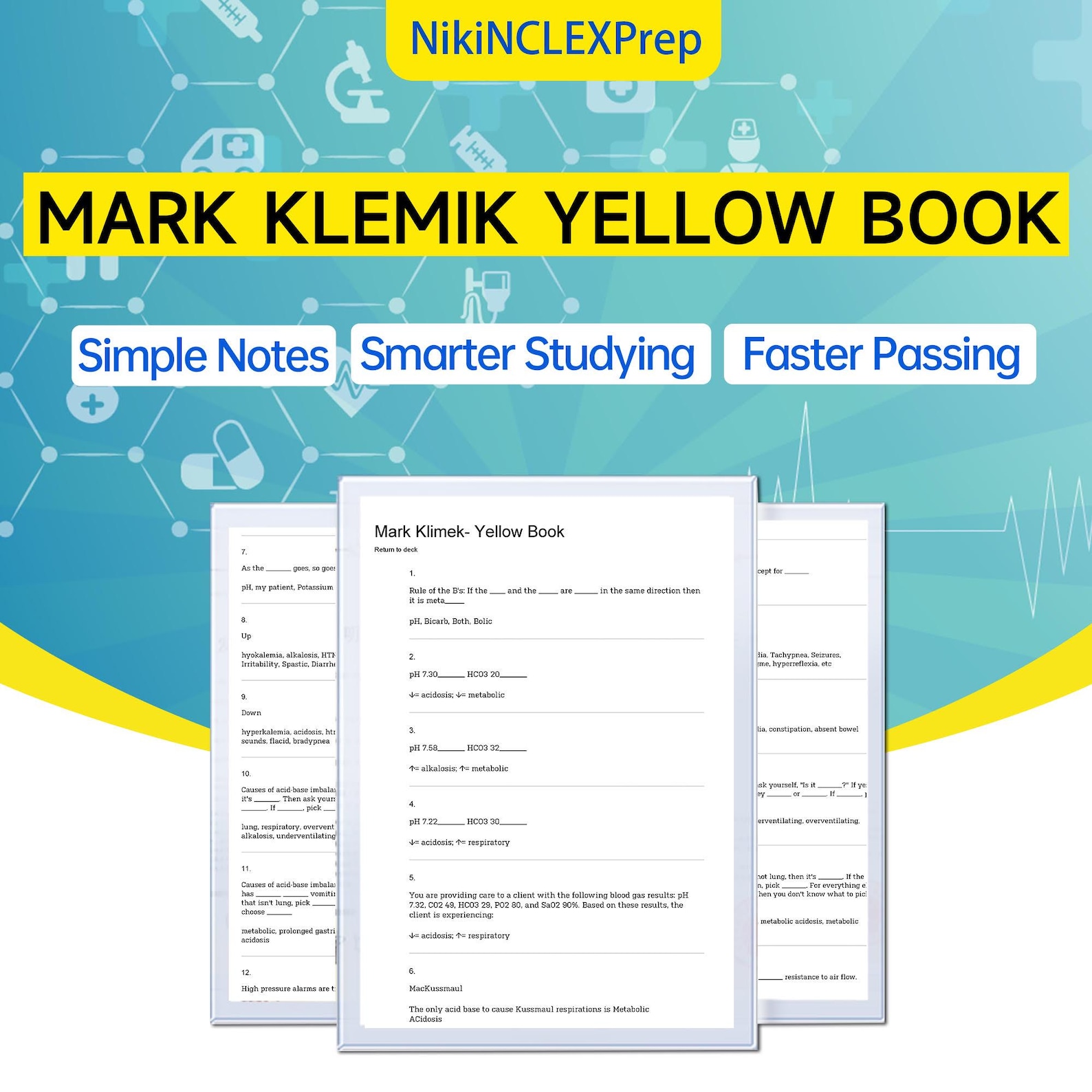 For NCLEX Preparation Yellow Book Based on Mark K Lecture Notes - Etsy
