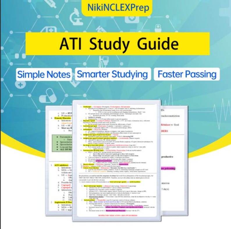 ATI C Nclex Complete Study Guide, Nursing Ati Exit Exam Prep - Etsy