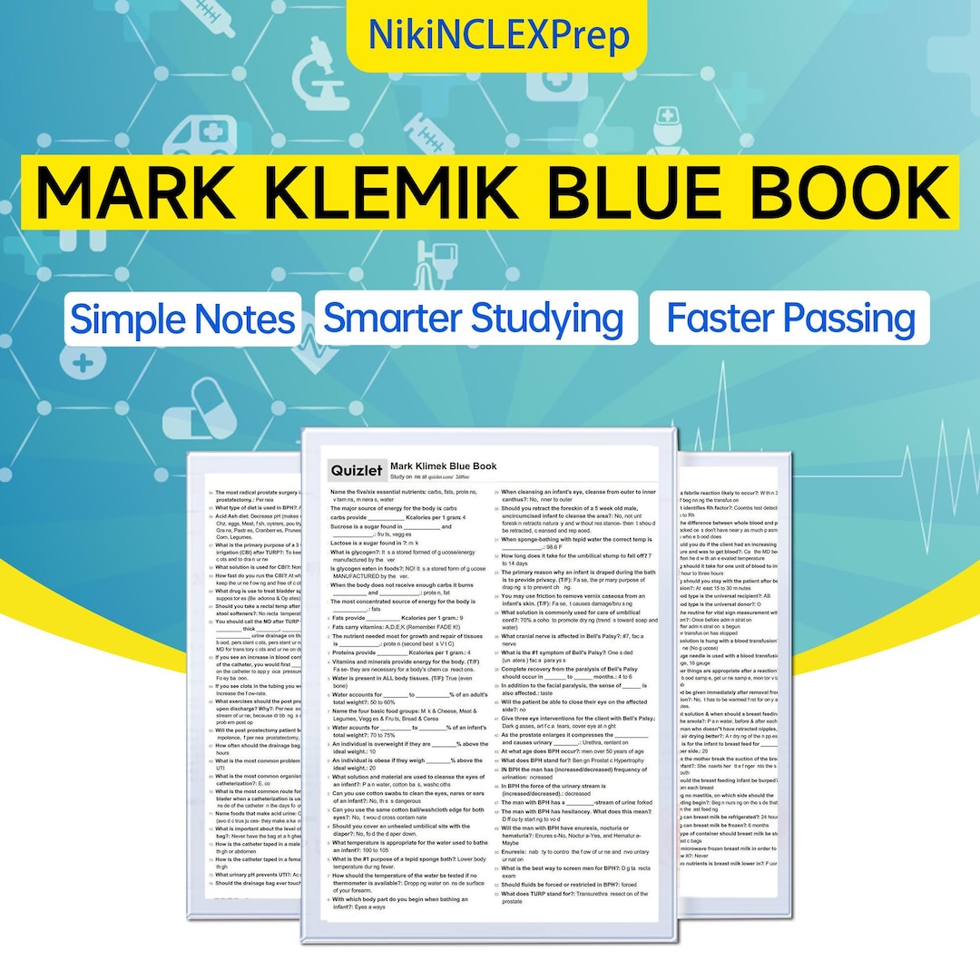 Nurse Students Study Guide 2025 NCLEX Based on Mark K Notes Blue Book ...
