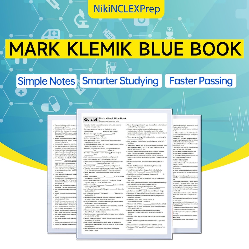 Nurse Students Study Guide 2025 NCLEX Based on Mark K Notes Blue Book ...
