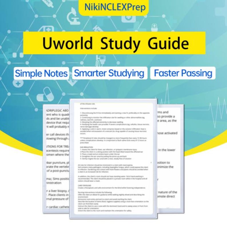 Uworld Study Guide567 + Pages Comprehensive Material for NCLEX RN - Etsy