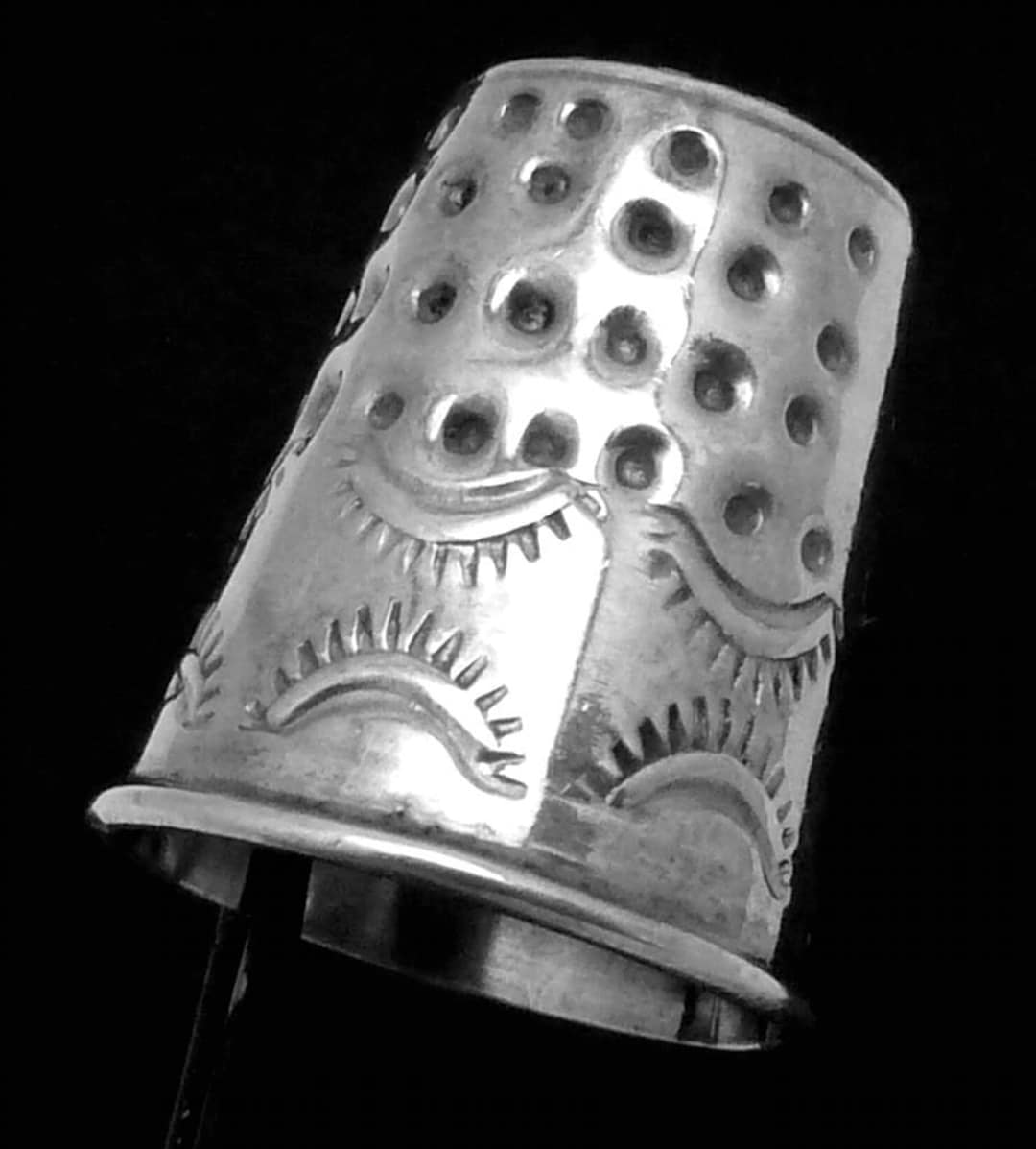 Vintage Navajo Sterling Silver Thimble Stampwork Hand Made 27002 - Etsy