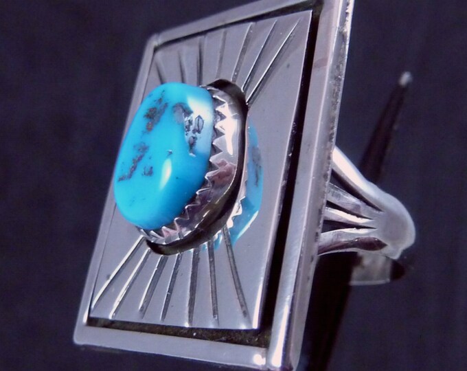 Vintage Sadie Randolph Navajo Sterling Silver Turquoise Ring 15627 - Etsy