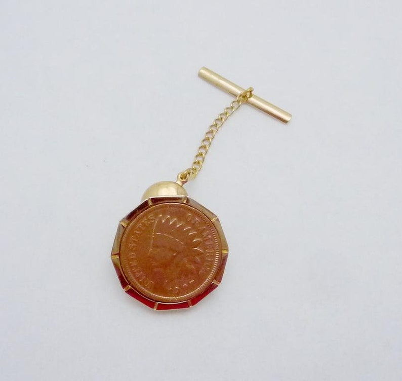 Vintage Swank 1907 Indian Head Copper Penny Lapel Pin Tie Tack - Etsy