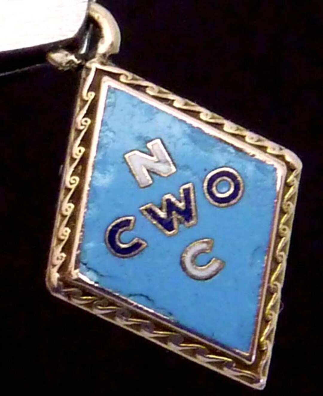 Vintage Gold Filled Enamel NWC CWO Navy Tiny Charm 26579 - Etsy