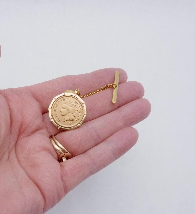 Vintage Swank 1907 Indian Head Copper Penny Lapel Pin Tie Tack - Etsy