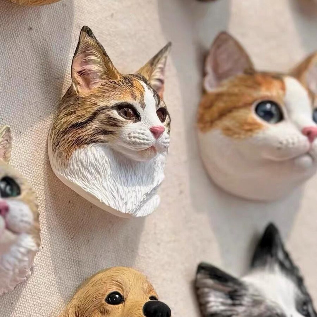 Custom Pet Plaster Portrait | Personalized Cat Dog Sculpture Bust | Pet ...