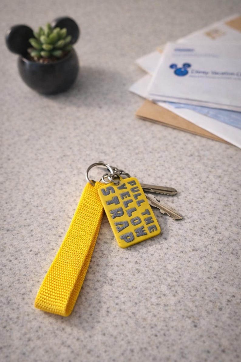 Pull the Yellow Strap – Handmade Cast Member Keychain | Pull the Yellow ...