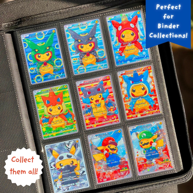 Poncho Pikachu Proxy Card TCG Set Bundle | Custom Collectible Display ...