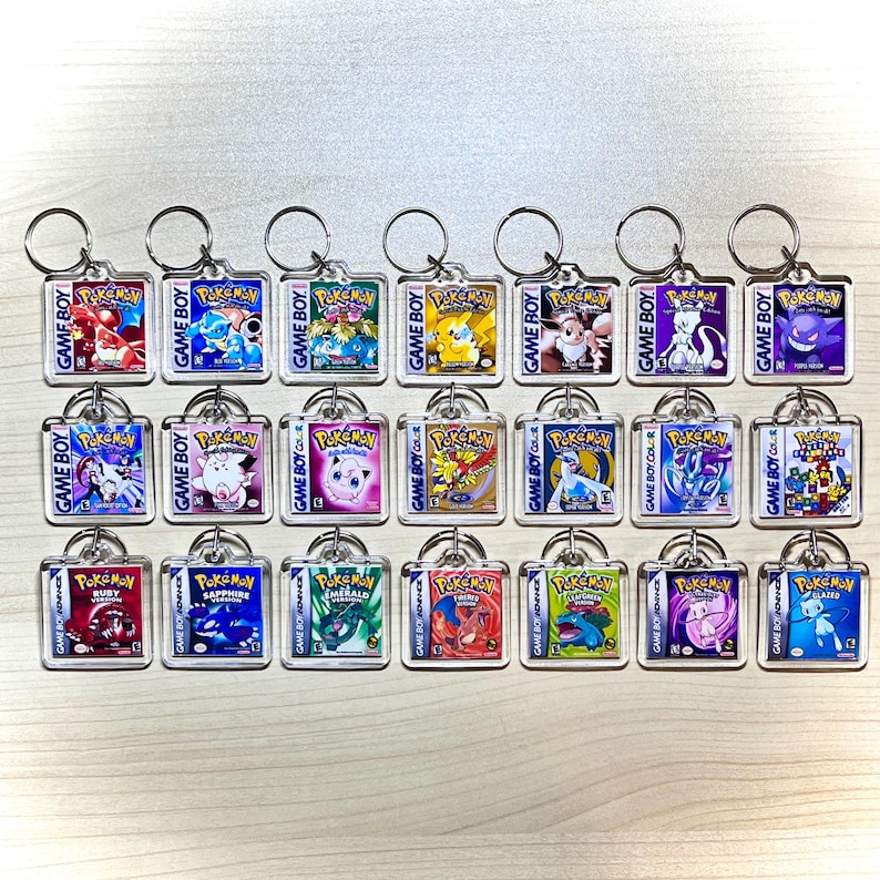 Game Boy Color & Advance Pocket Monster Game Cover Acrylic Keychain - Etsy