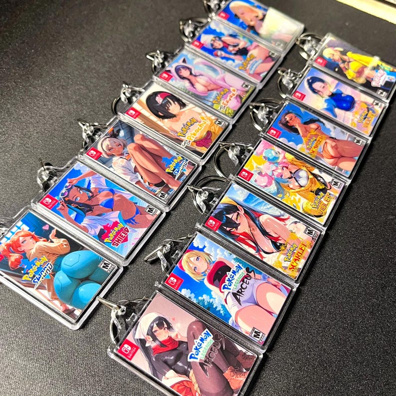 Waifu Pocket Monster Game Cover Keychain | Switch Game Art - Etsy