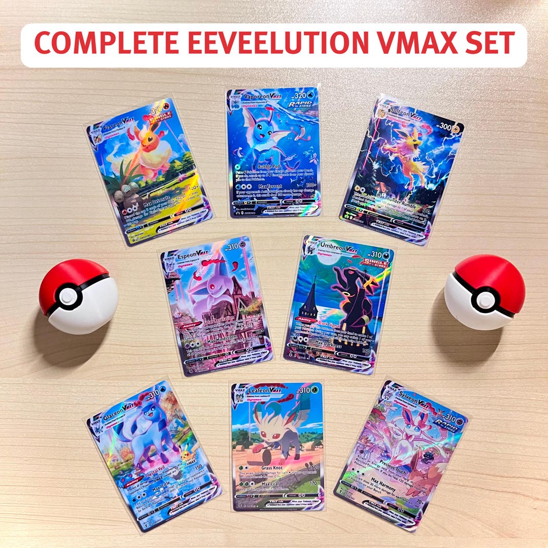 Eeveelution VMAX Proxy Card Bundle | Custom Collectible Display Cards ...