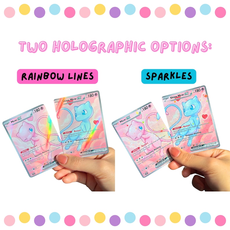 Mew Connecting Art Card Duo | Holographic Custom Fan-art (2-card Set ...
