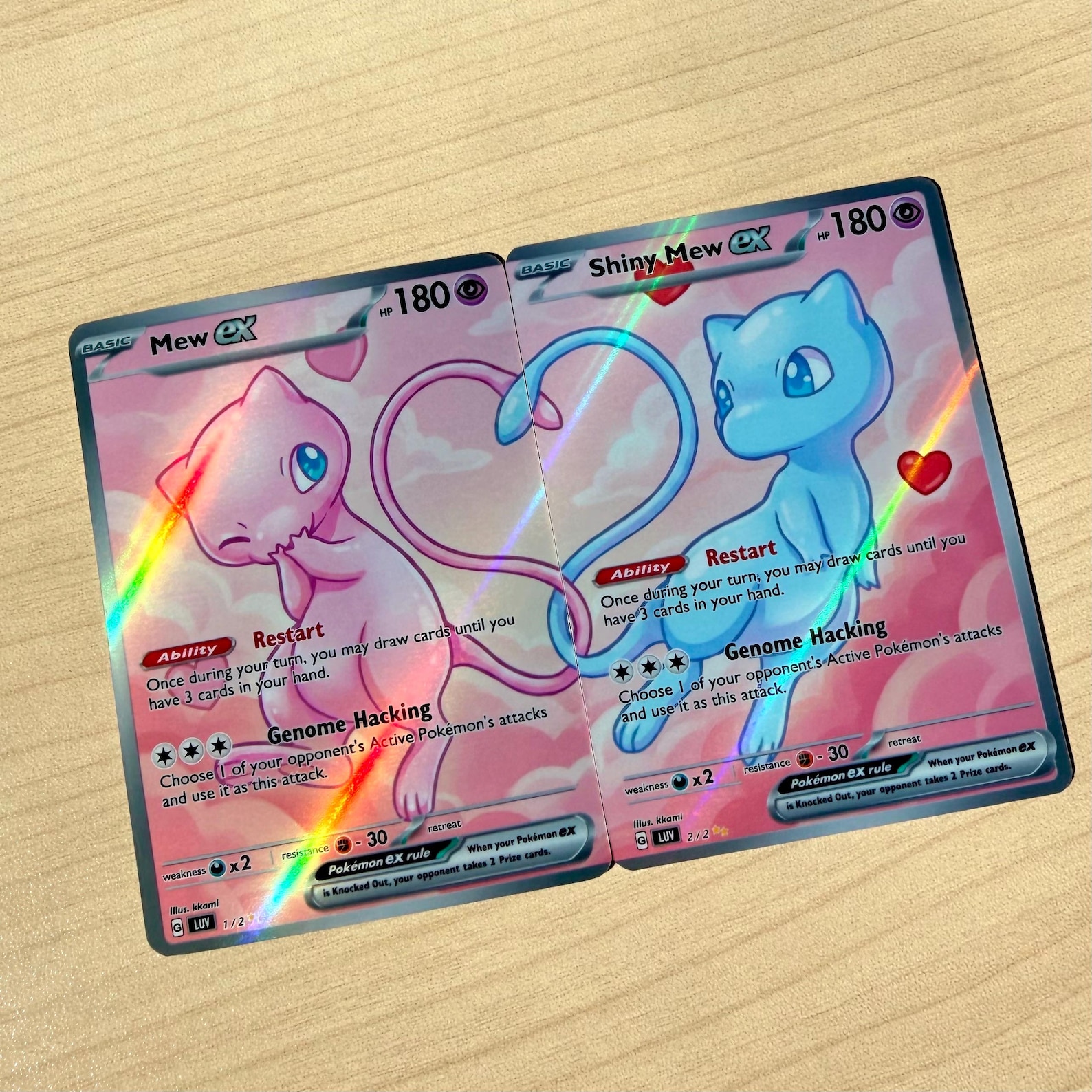Mew Connecting Art Card Duo | Holographic Custom Fan-art (2-card Set ...