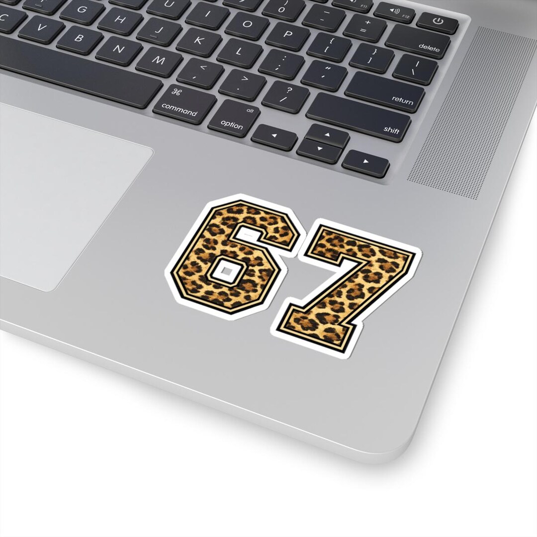 Leopard Print 67 6 7 Number Sticker | Kiss-cut Sticker - Etsy