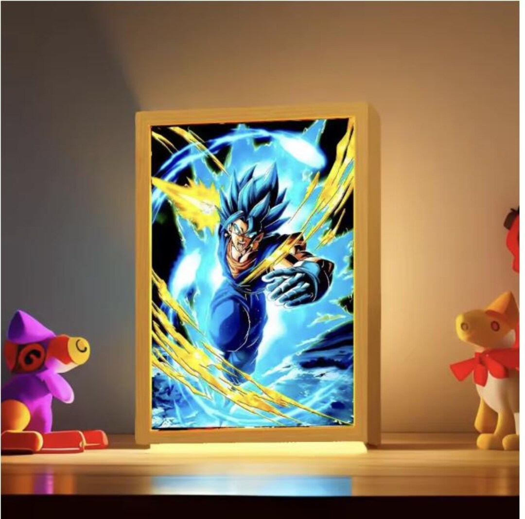 Goku LED Lamp – Dragon Ball Z Light Frame, Super Saiyan Blue Wall Art ...