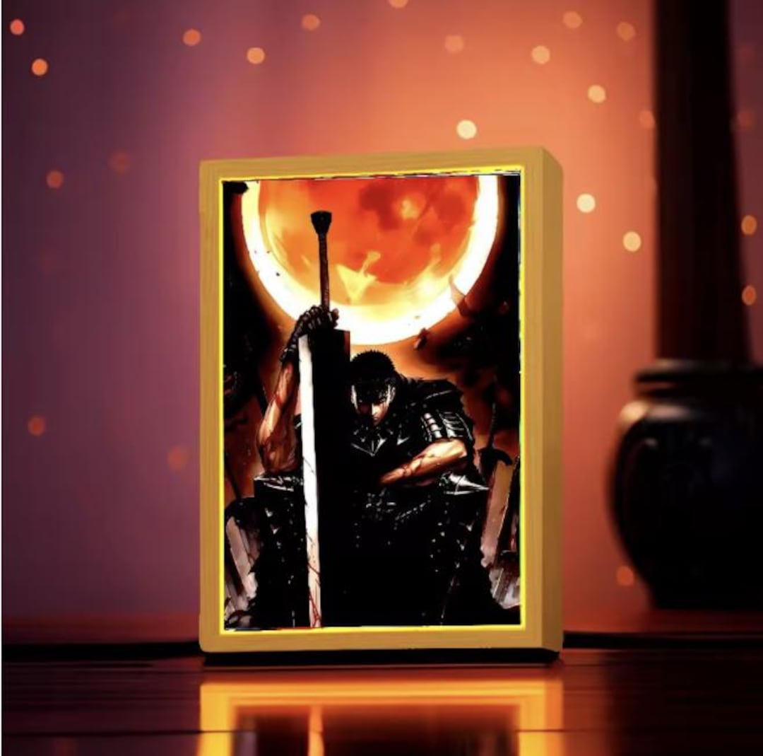 Berserk LED Lamp – Griffith Eclipse Light Frame, Anime Art Decor, Red ...