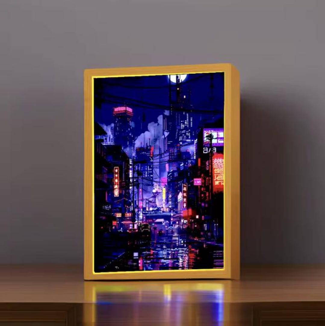 Changsha City LED Lamp – Neon Urban Light Frame, Modern Wall Art, City ...