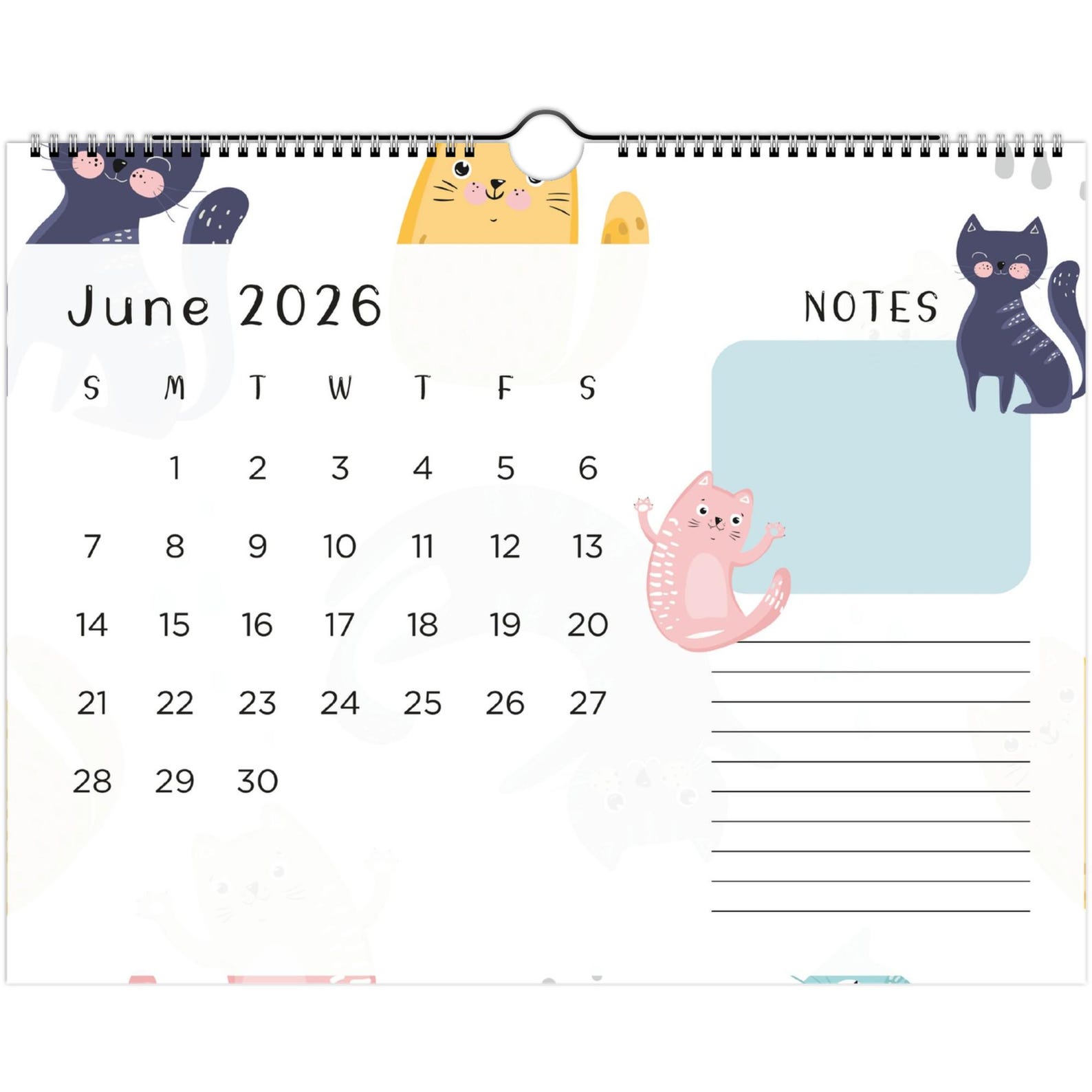 Cute Cats 2026 Wall Calendar - Playful Monthly Planner - Etsy